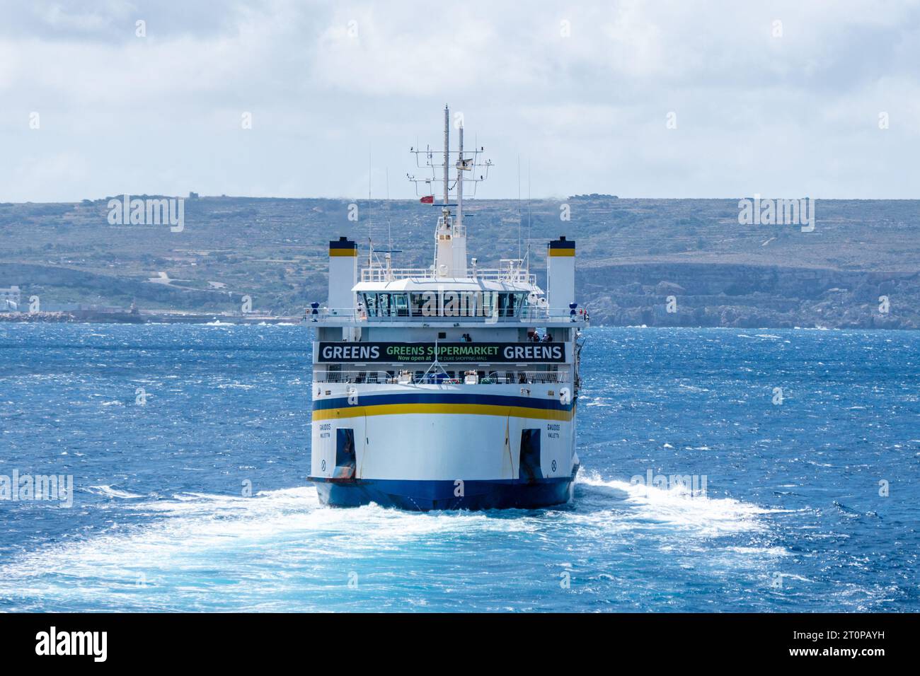 Gozo, Malta, May 3, 2023. Ferry of the Gozo Channel company which ...