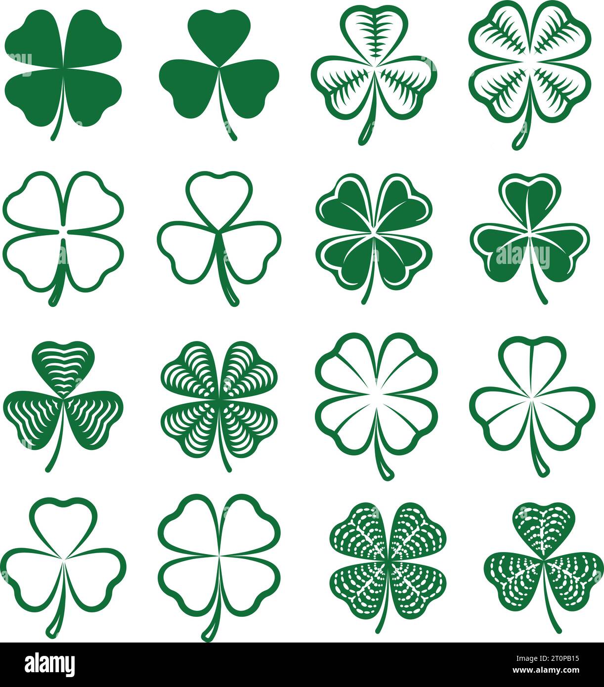 Shamrock leaves icon set Stock Vector Image & Art - Alamy