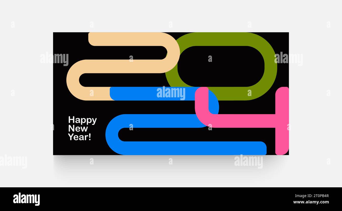 Modern colorful stylized 2024 numbers exude playful elegance. Perfect ...