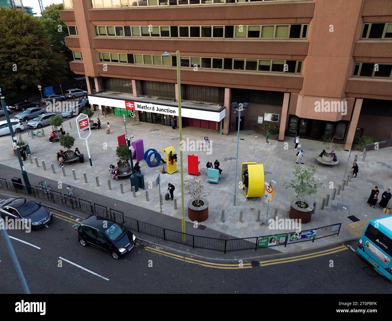 Watford Junction Station aerial view Stock Photo - Alamy