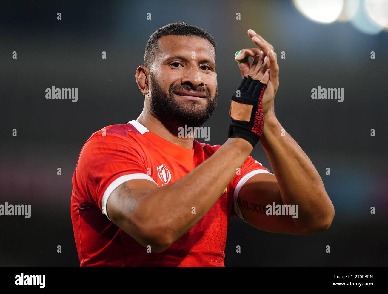 Tonga's Sitiveni Mafi during a lap of honour after the Rugby World Cup ...