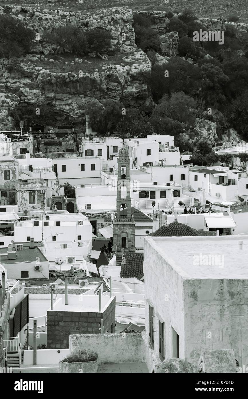 The church of Panagia (Our Lady), an ancient high-rise, stone-built ...