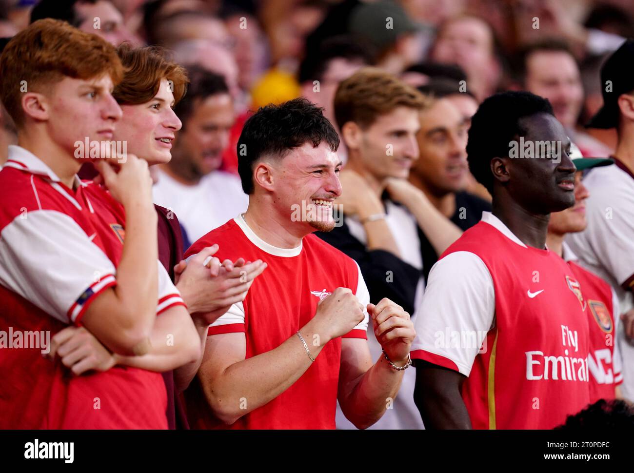 Arsenal fans during the Premier League match at the Emirates Stadium ...