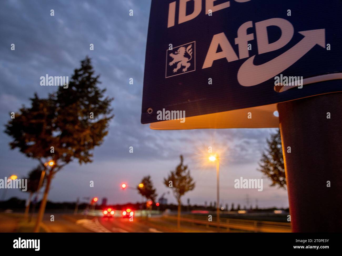 An election poster of right wing party AfD is fixed on a pole during ...