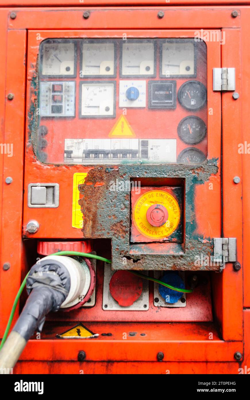 Gauges of a diesel powered electricity generator Stock Photo - Alamy