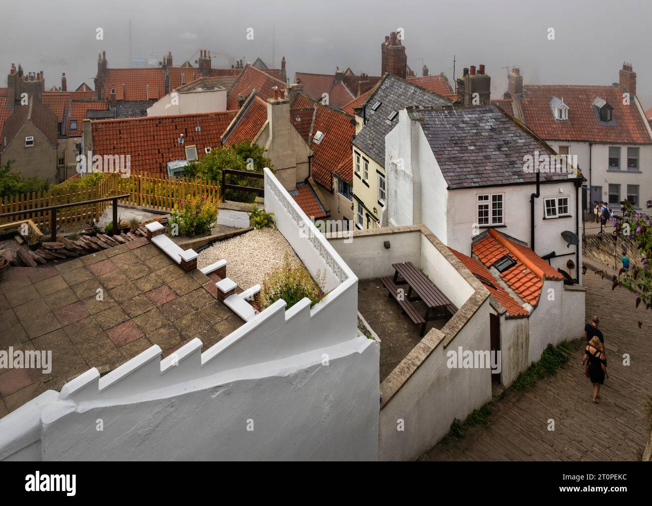 Whitby is a seaside town in Yorkshire, northern England, split by the ...