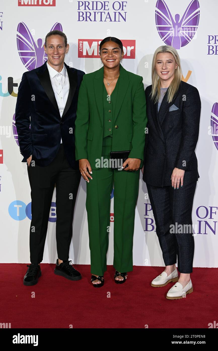 Ann-Katrin Berger, Jess Carter and Bethany England arrive for the Pride ...
