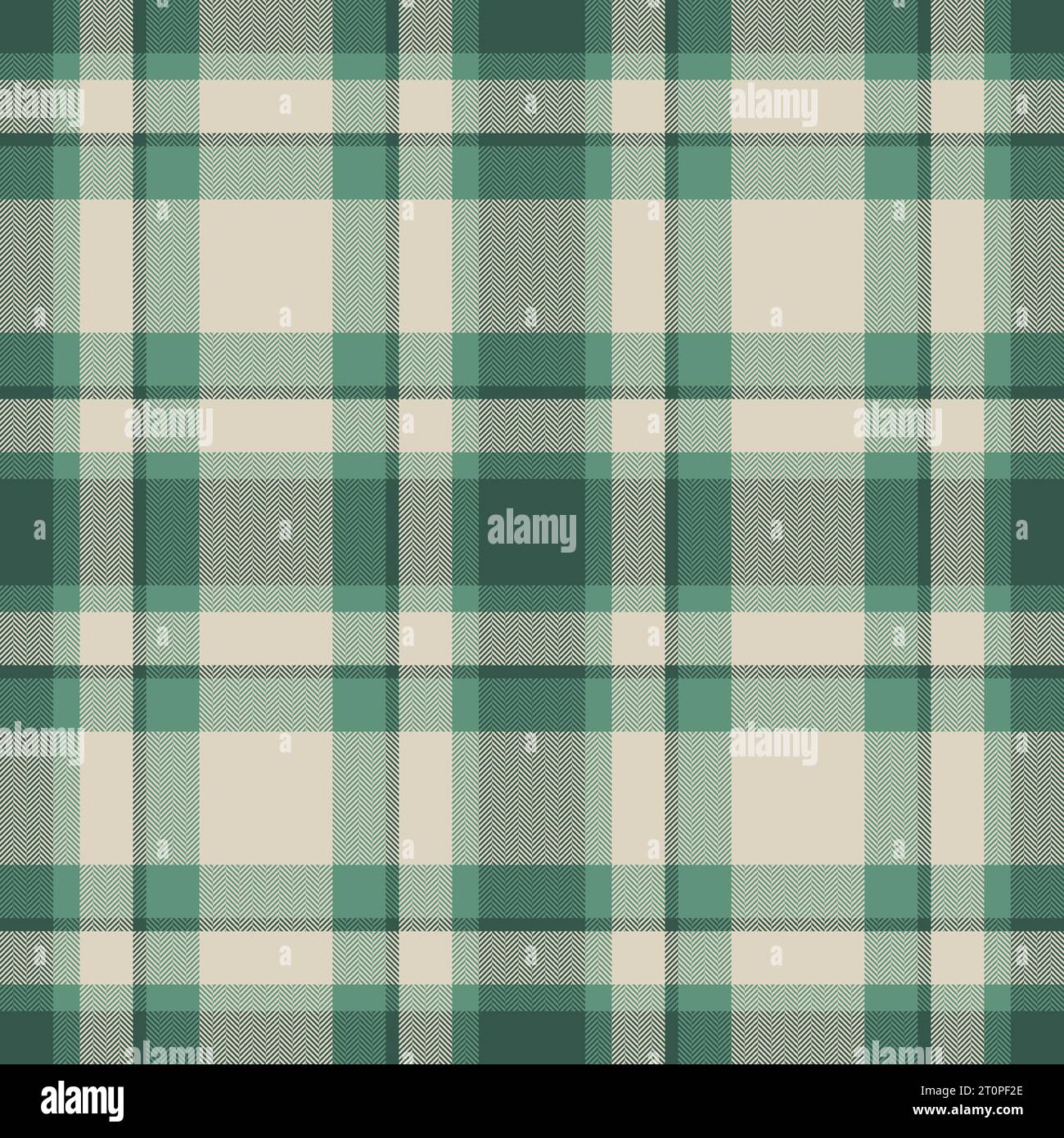 Plaid seamless pattern in green. Check fabric texture. Vector textile ...
