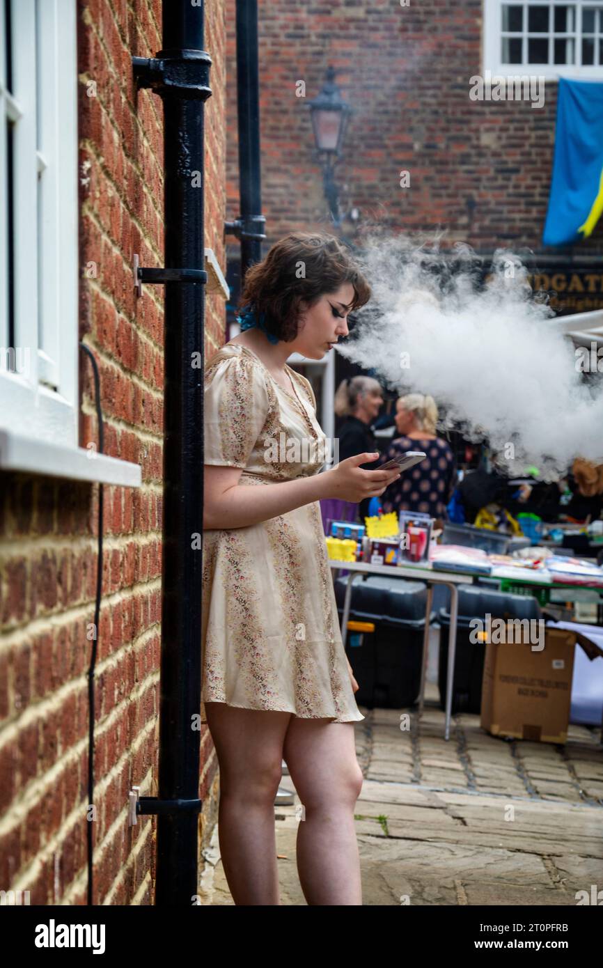 Whitby market. Whitby is a seaside town in Yorkshire, northern England ...
