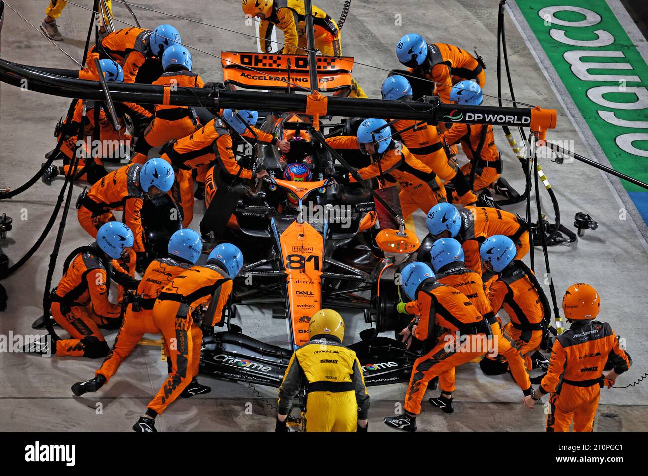 Doha, Qatar. 08th Oct, 2023. Oscar Piastri (AUS) McLaren MCL60 makes a ...