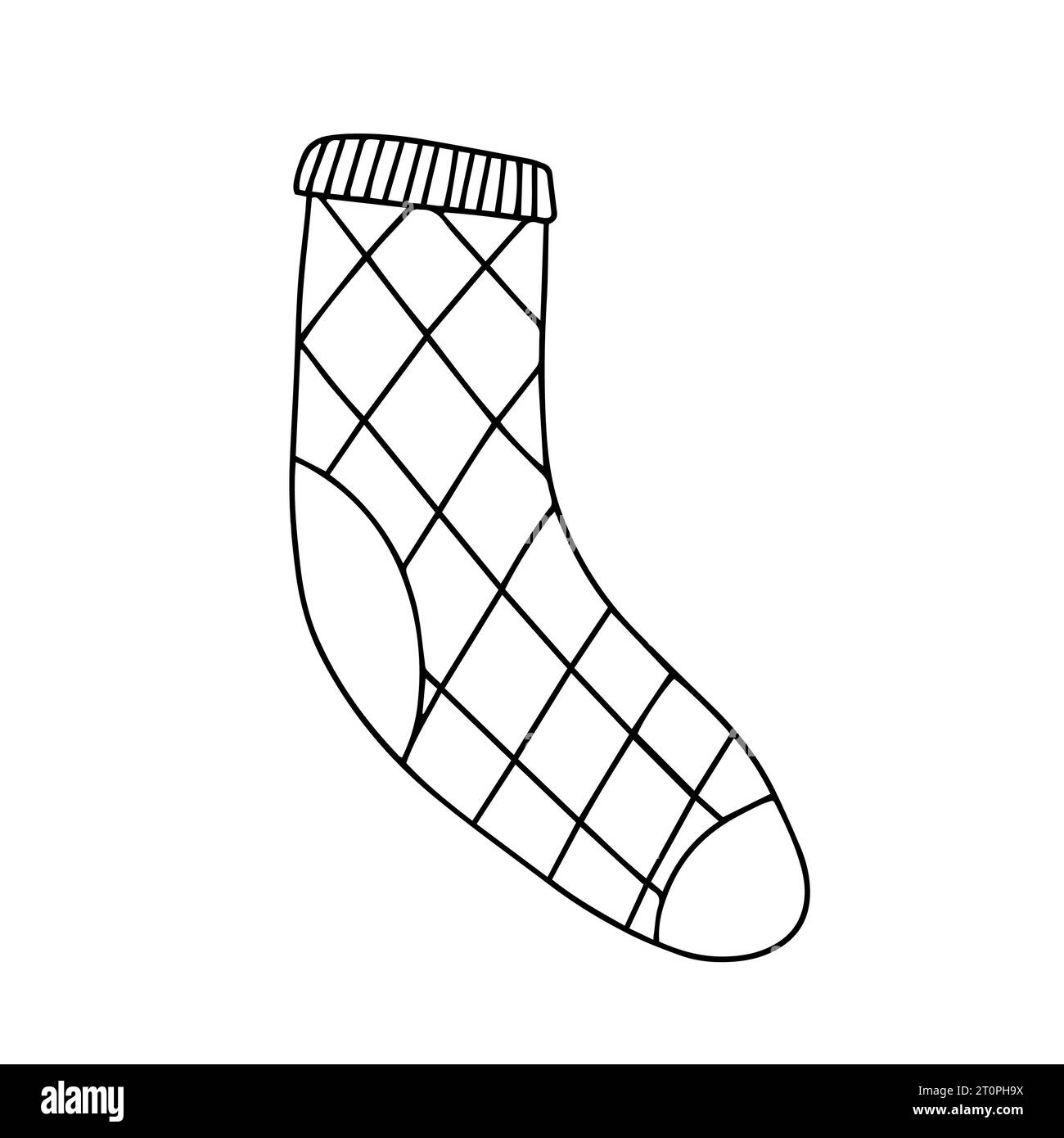 Doodle checkered sock Stock Vector Image & Art - Alamy