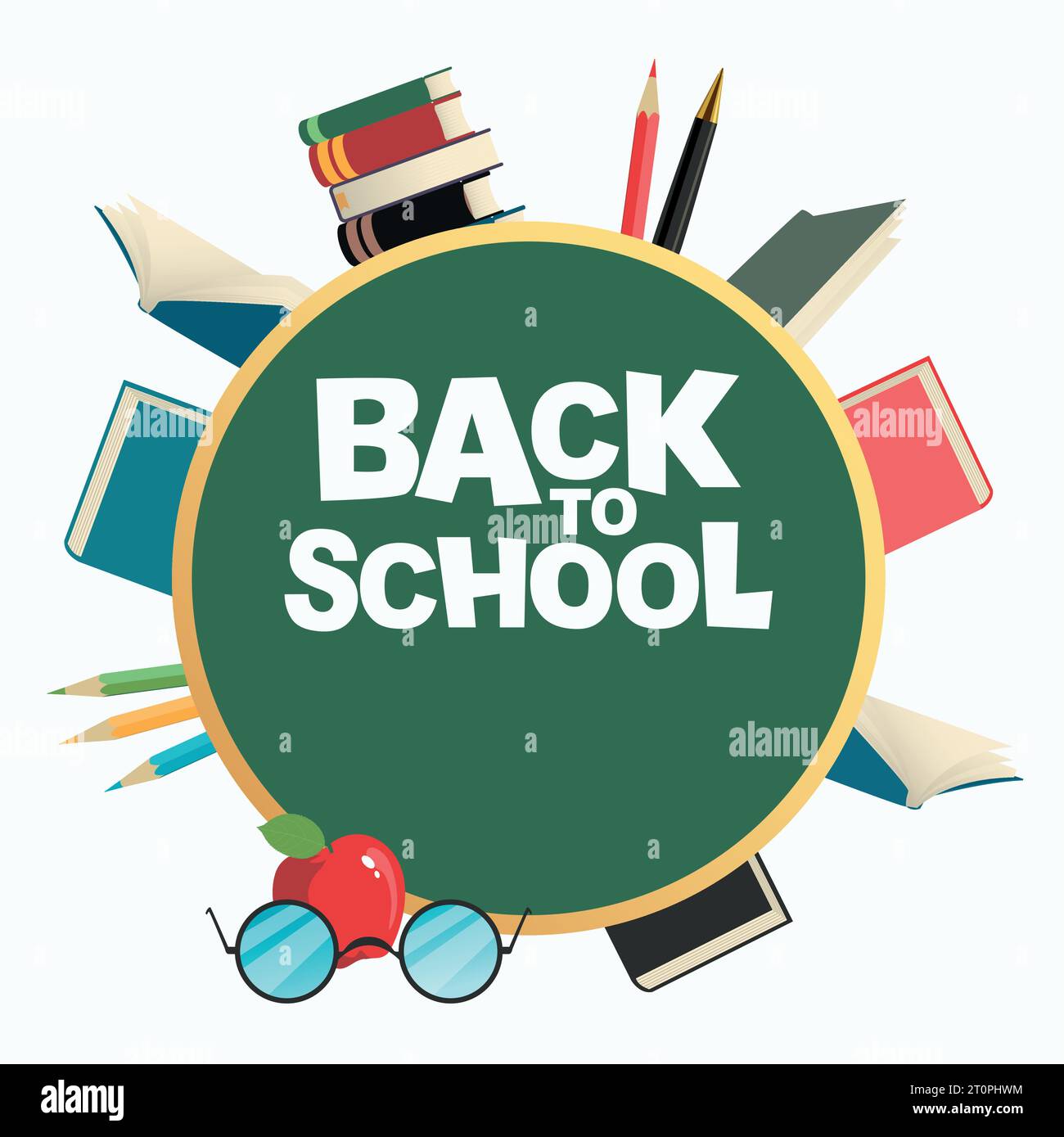 Vector illustration of Back To School concept, decorative symbol Stock ...