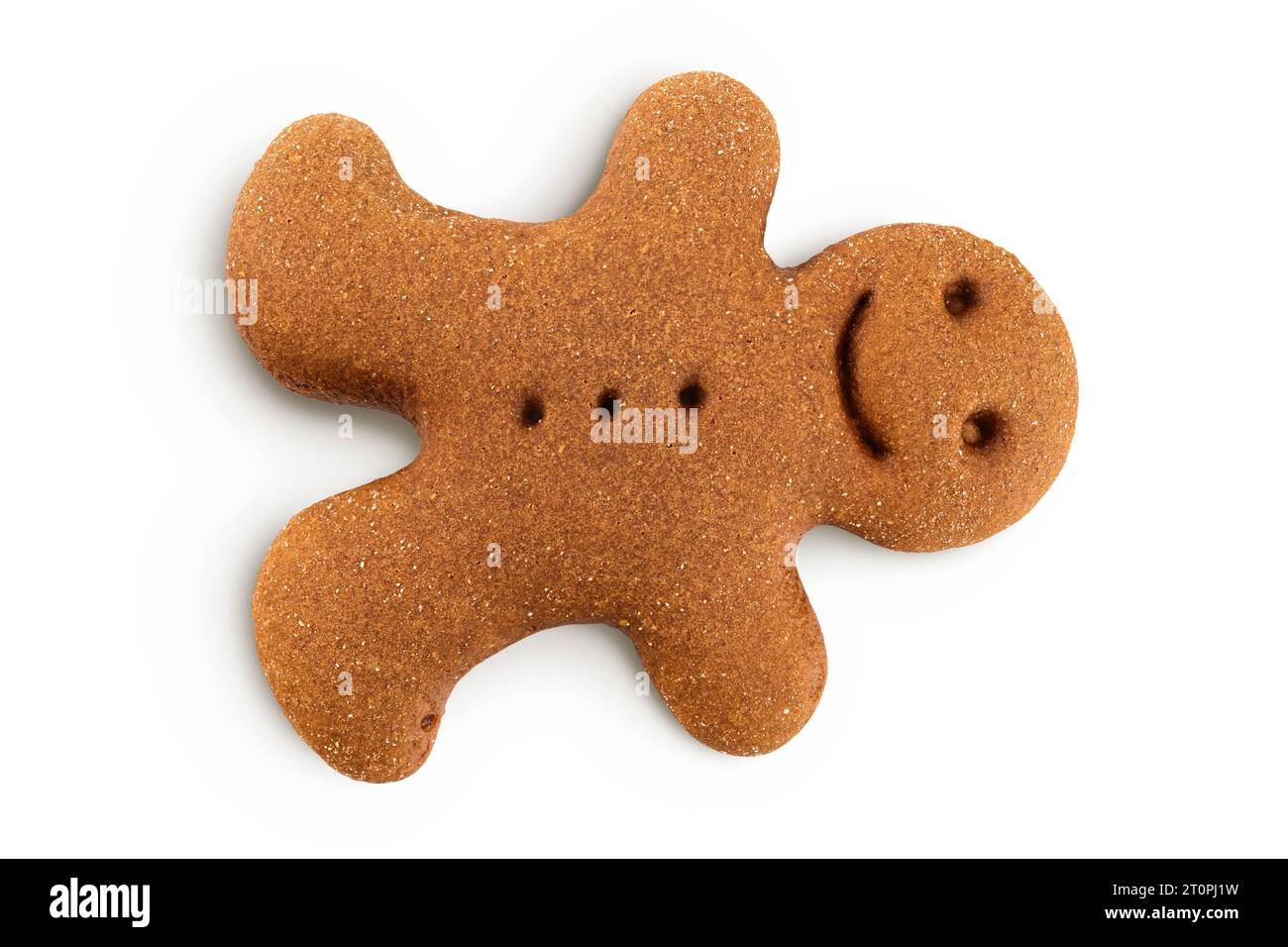 Gingerbread man isolated on white background. Top view. Flat lay Stock ...