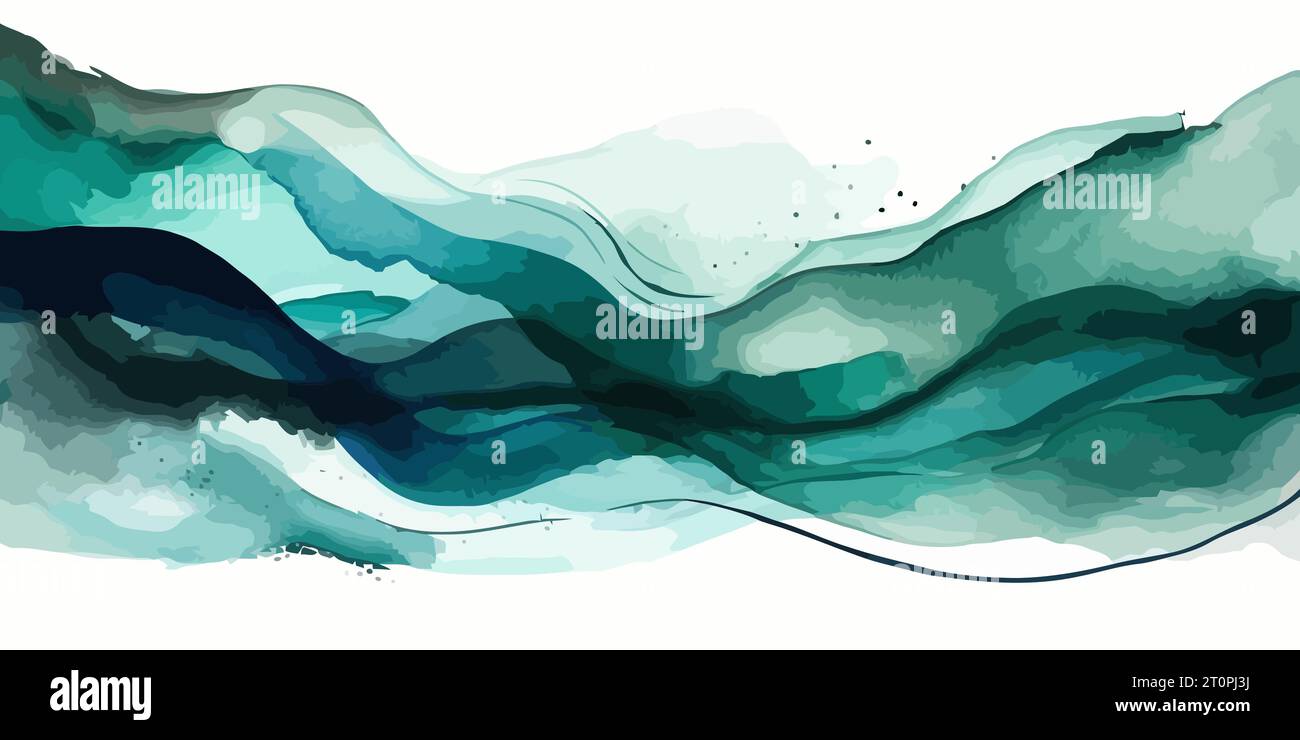 Beautiful watercolor background. Abstract turquoise watercolor painting ...