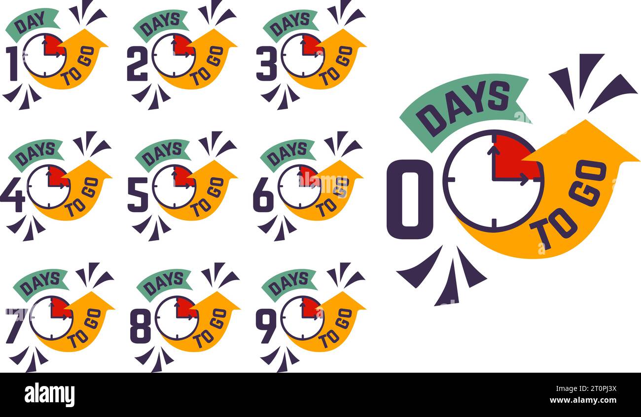 Days number left badges hi-res stock photography and images - Alamy