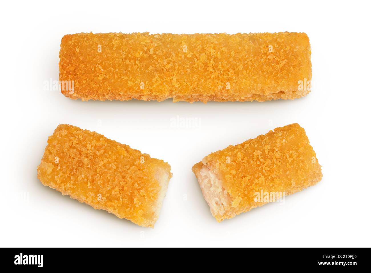 Fish finger or stick isolated on white background with full depth of ...