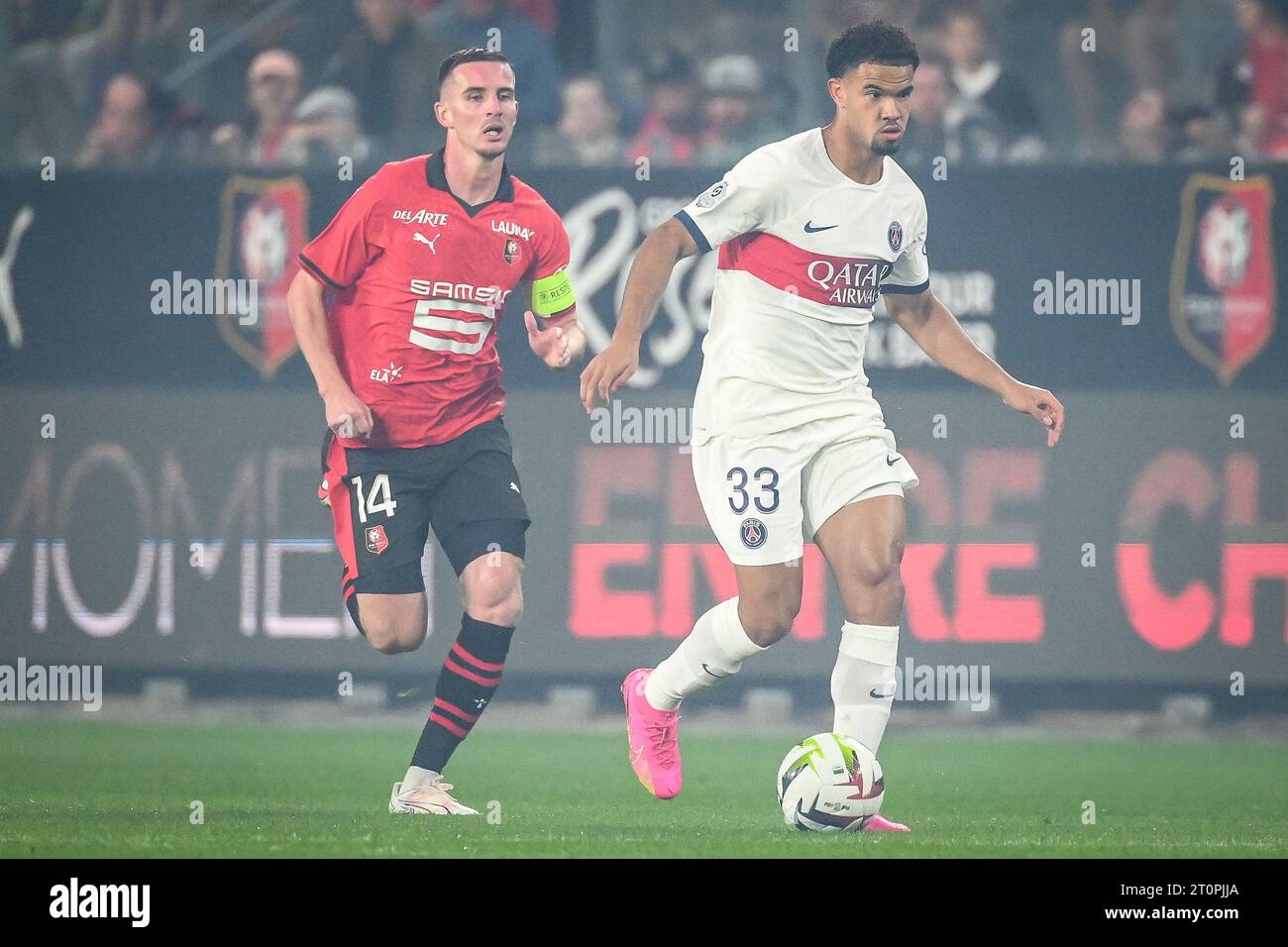 Rennes, France, France. 8th Oct, 2023. Benjamin BOURIGEAUD of Rennes ...