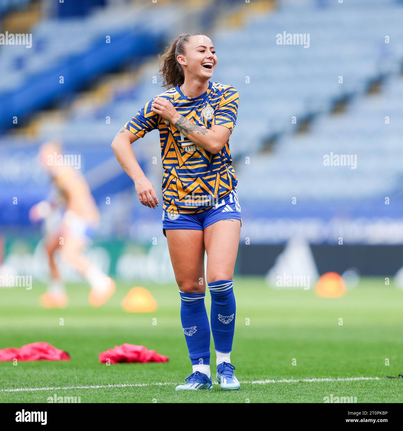 Leicester, UK. 08th Oct, 2023. Leicester's Hannah Cain at warm up ...
