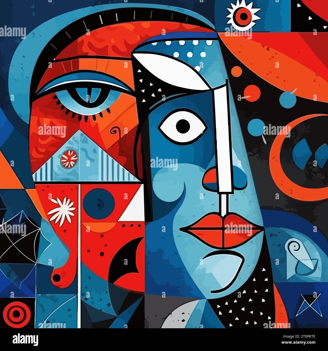 Women face in the style of Picasso. Cubism woman. Abstract background ...