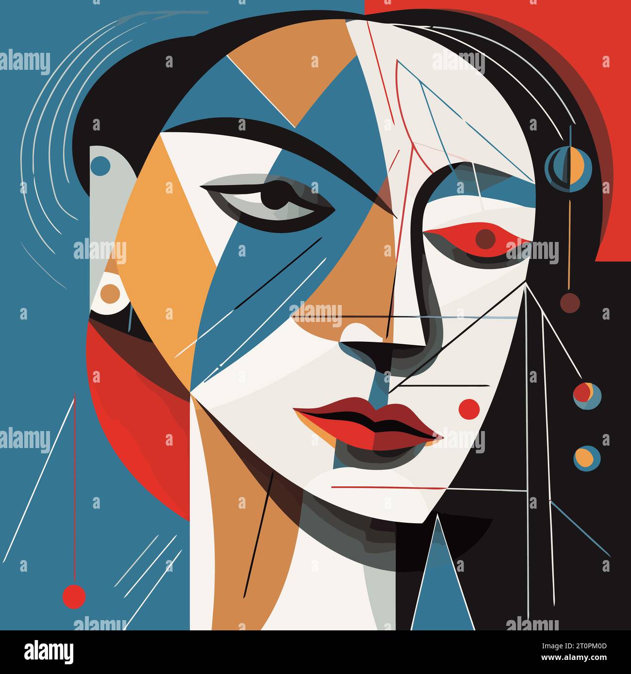 Women face in the style of Picasso. Cubism woman. Abstract background ...