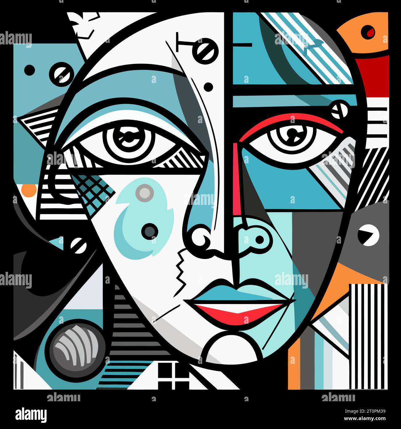 Women face in the style of Picasso. Cubism woman. Abstract background ...