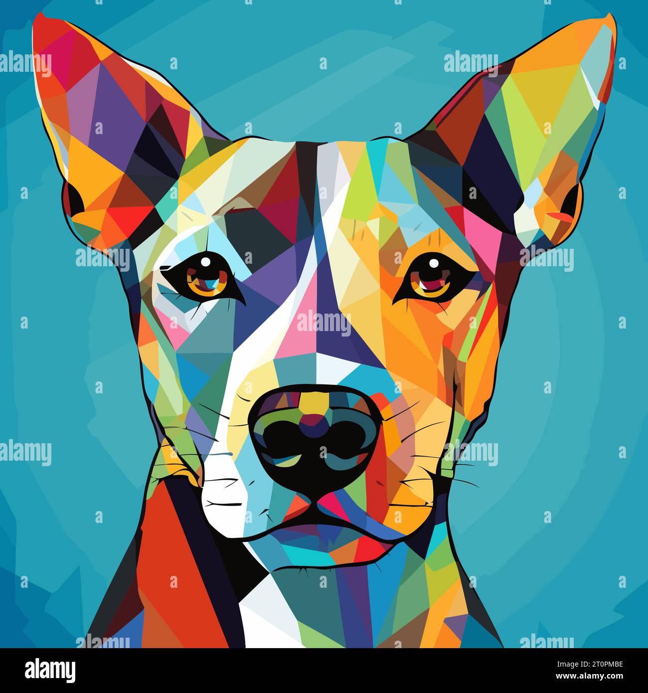 Dog painting in the style of cubism. Abstract painting of a dog in the ...