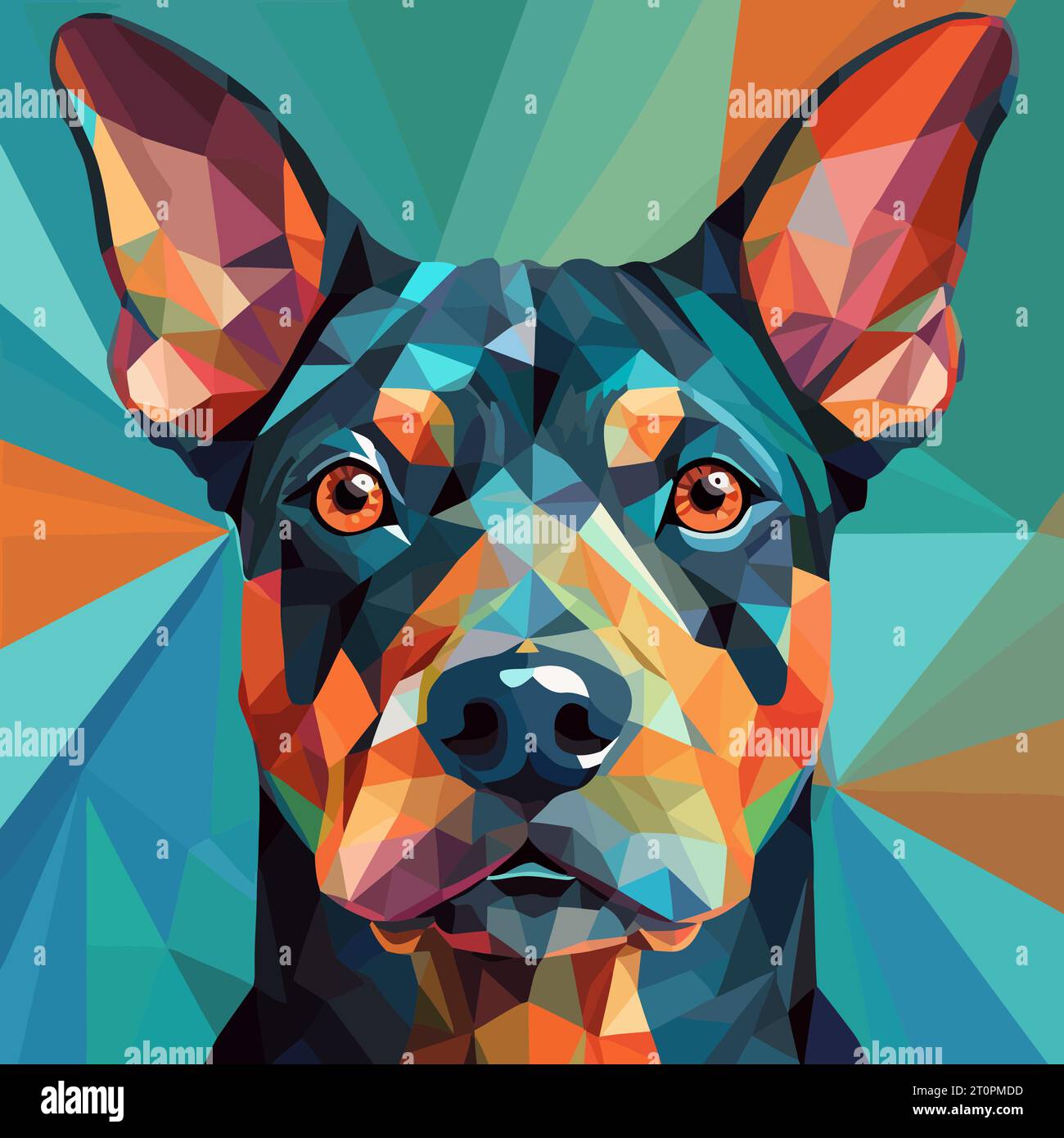 Dog painting in the style of cubism. Abstract painting of a dog in the ...