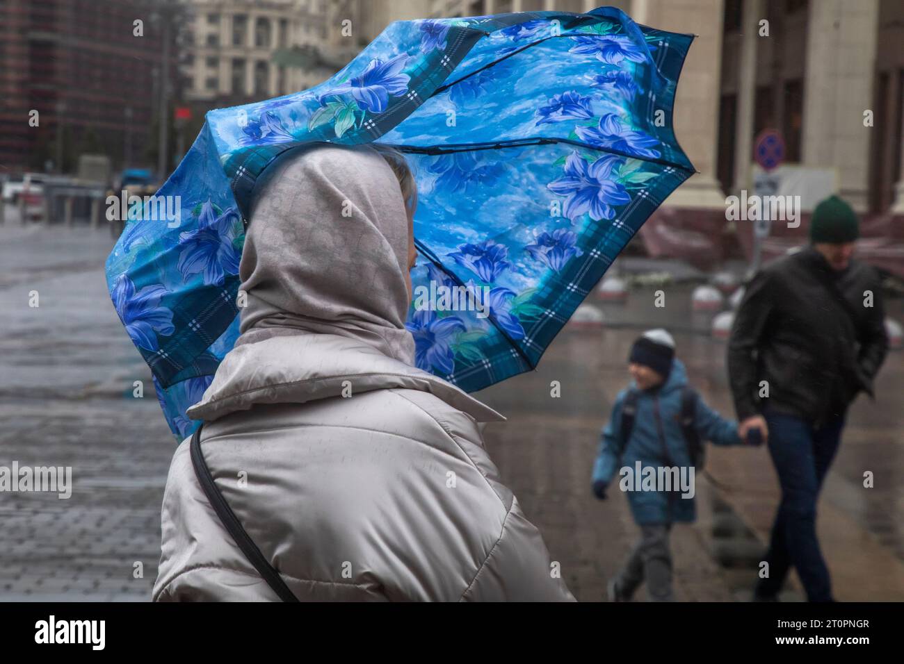 Moscow, Russia. 8th of October, 2023. People walk in Red Square during ...