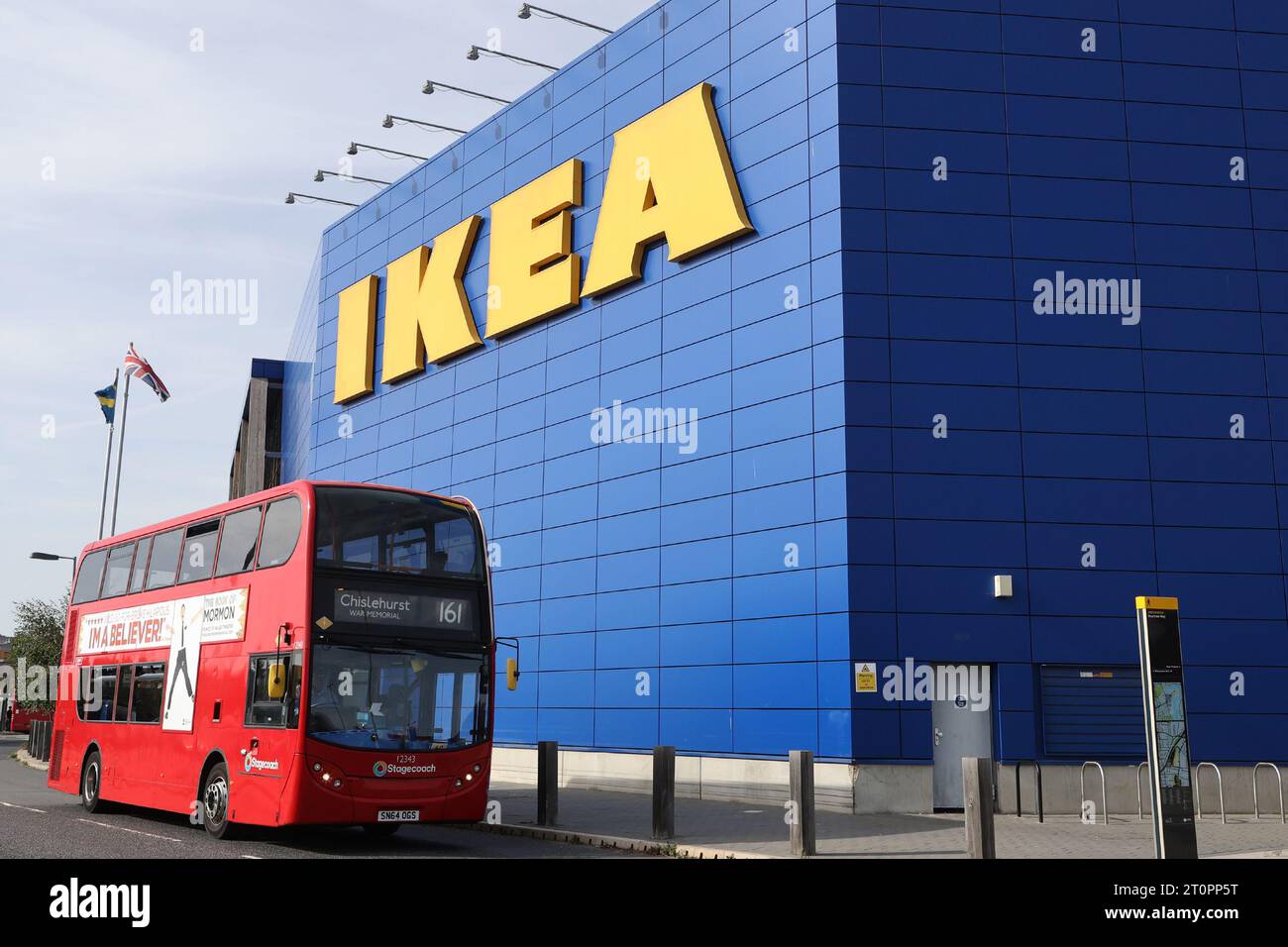 Public bus in front of the IKEA store in Greenwich, London, UK Stock ...
