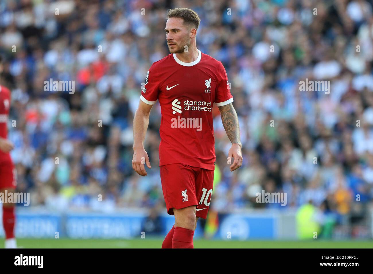 Alexis Mac Allister in action for Liverpool FC at the AMEX Stadium Stock Photo - Alamy