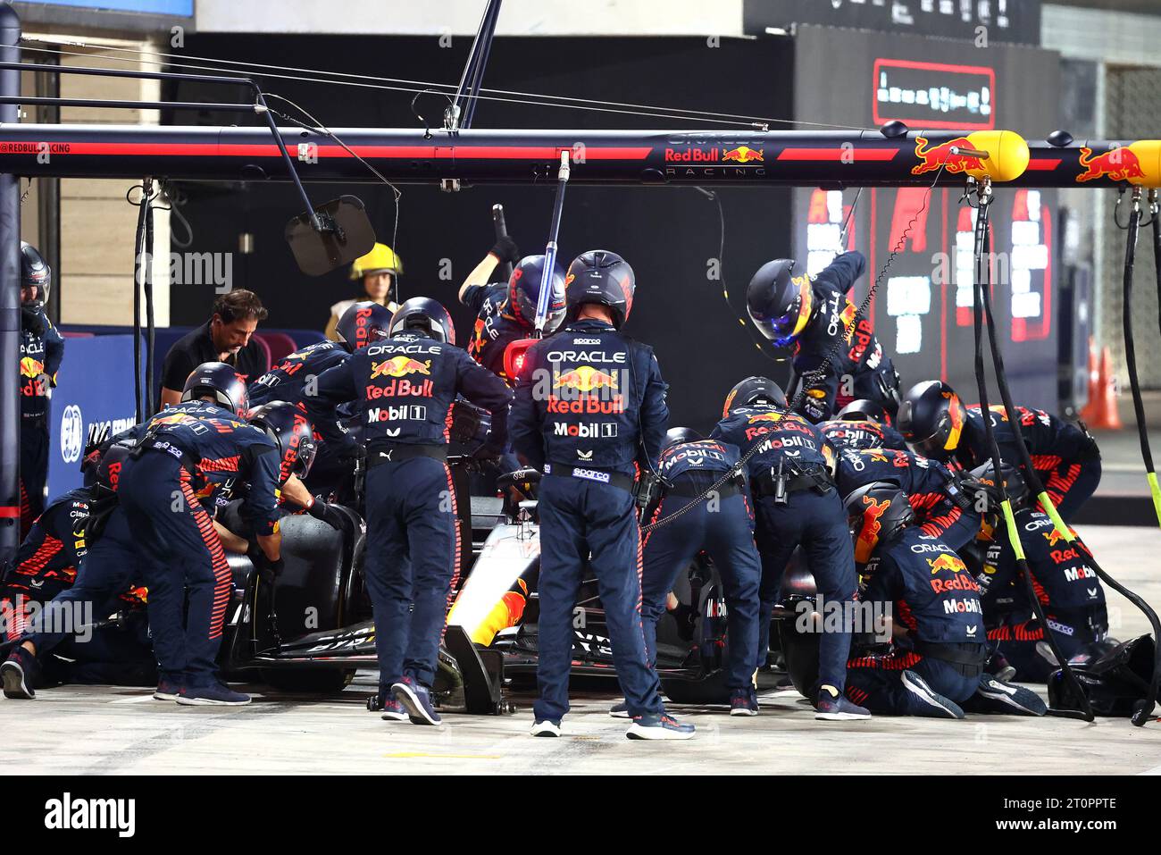 Doha, Qatar. 08th Oct, 2023. Sergio Perez (MEX) Red Bull Racing RB19 ...
