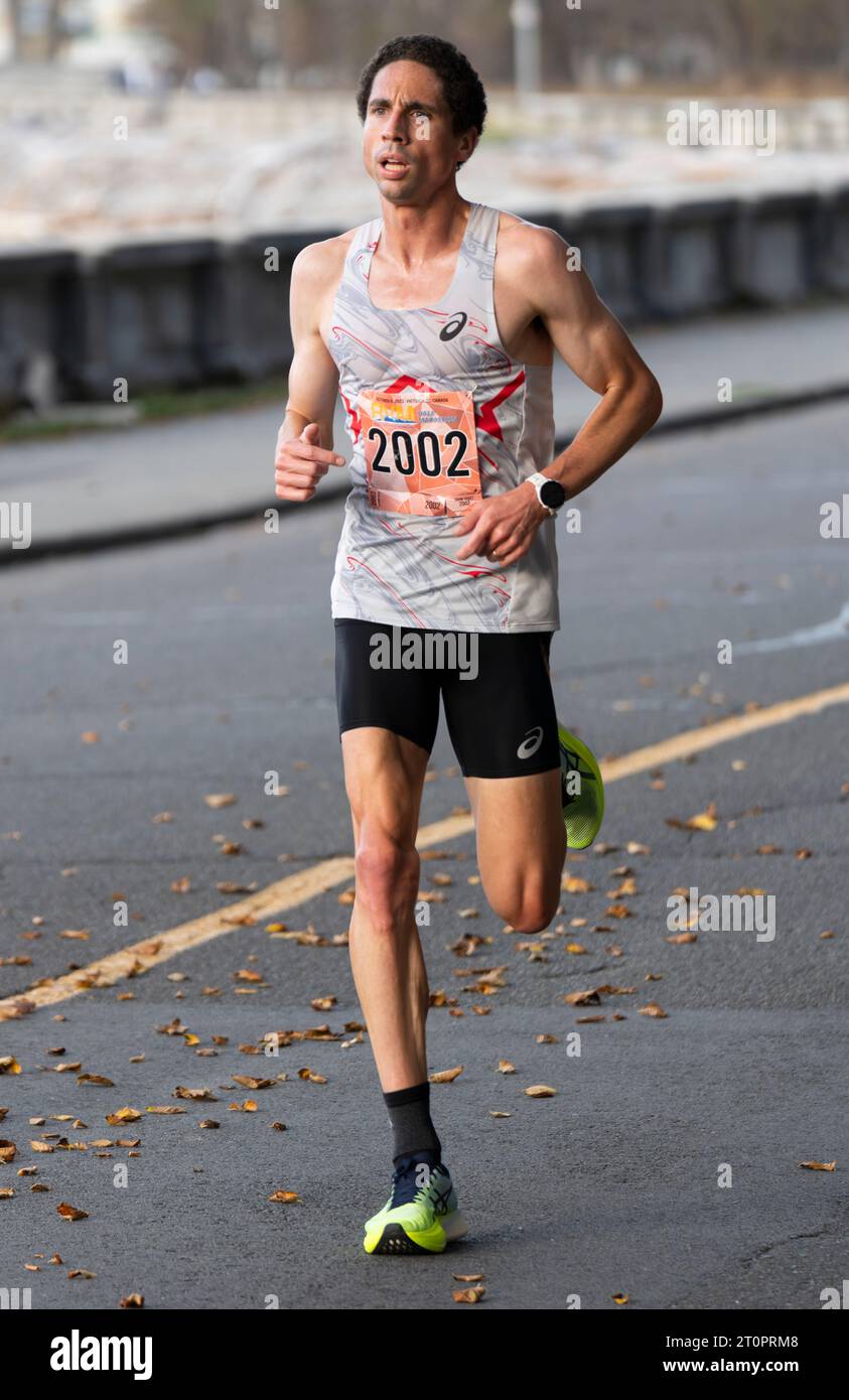A runner in the Royal Victoria Marathon on October 8, 2023 in Victoria ...