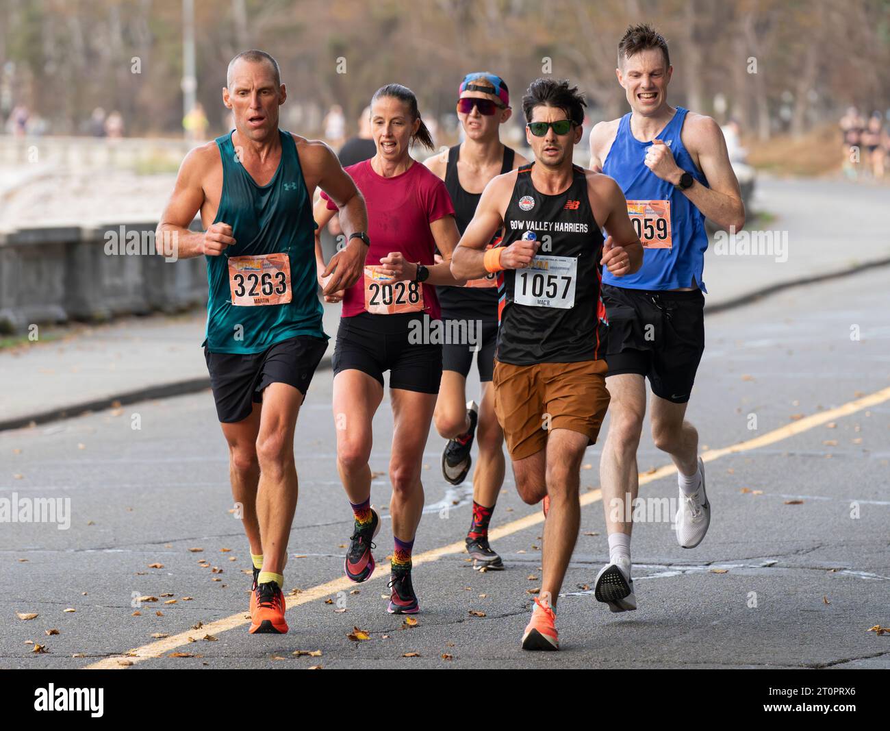 Runners in the Royal Victoria Marathon on October 8, 2023 in Victoria ...