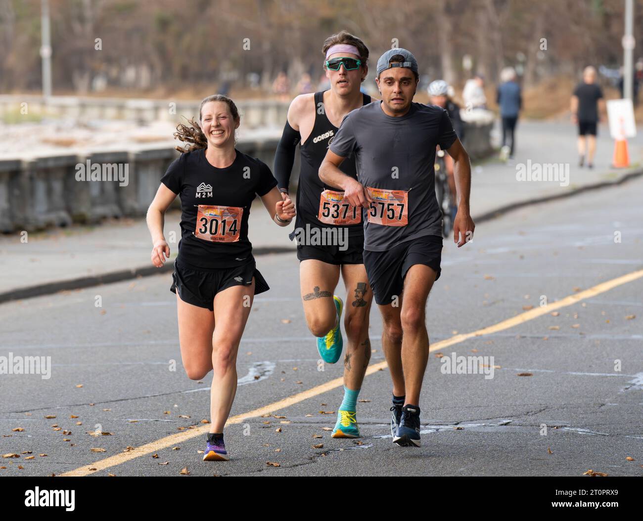 Runners in the Royal Victoria Marathon on October 8, 2023 in Victoria ...