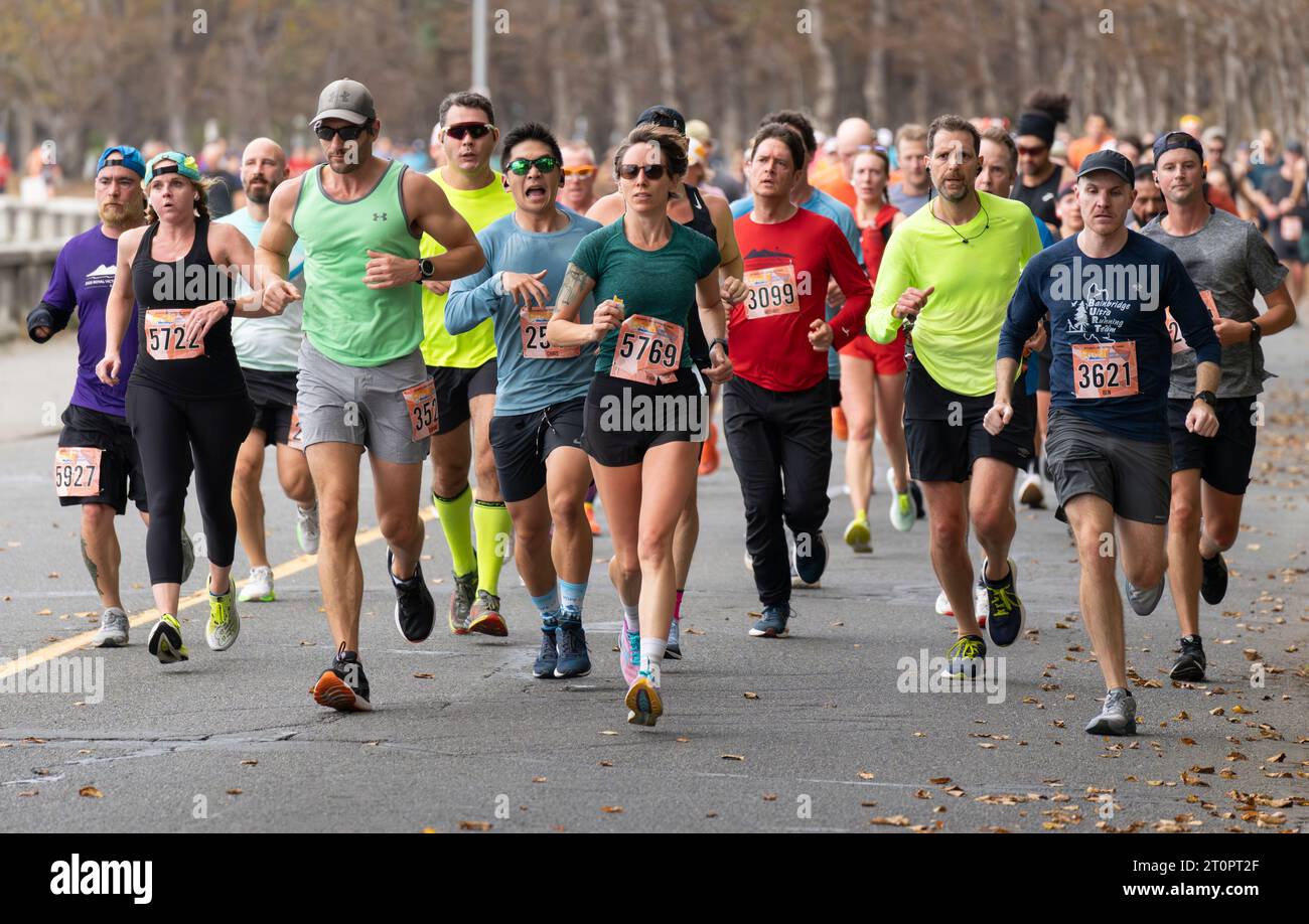 Runners in the Royal Victoria Marathon on October 8, 2023 in Victoria ...