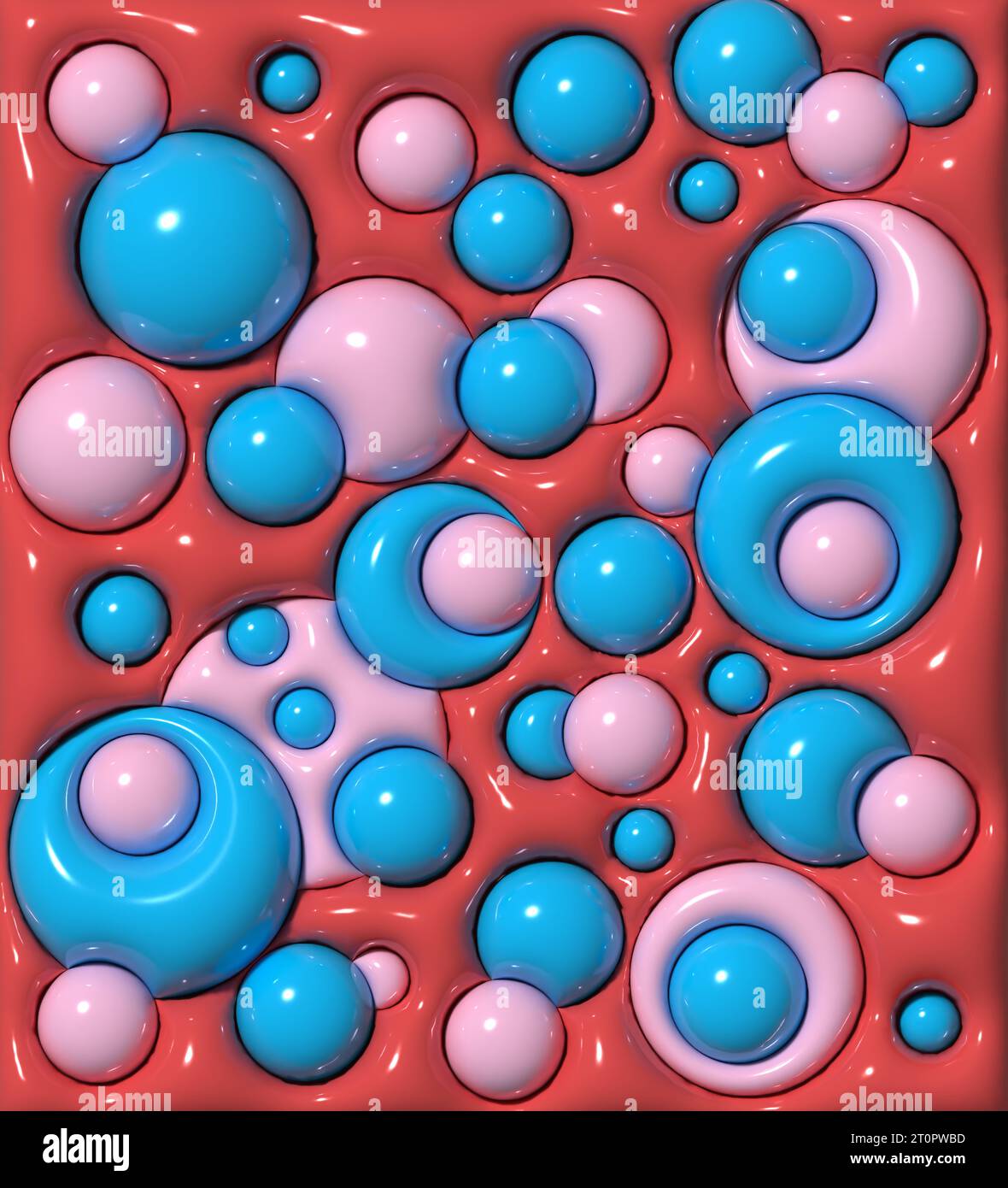 Background with circles, inflated shapes. 3d rendering illustration Stock Photo - Alamy