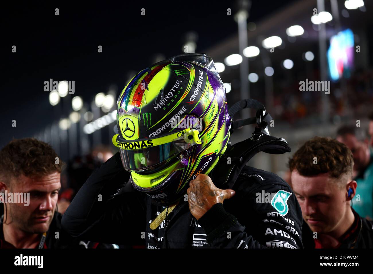 Doha, Qatar. 08th Oct, 2023. Lewis Hamilton (GBR) Mercedes AMG F1 on ...