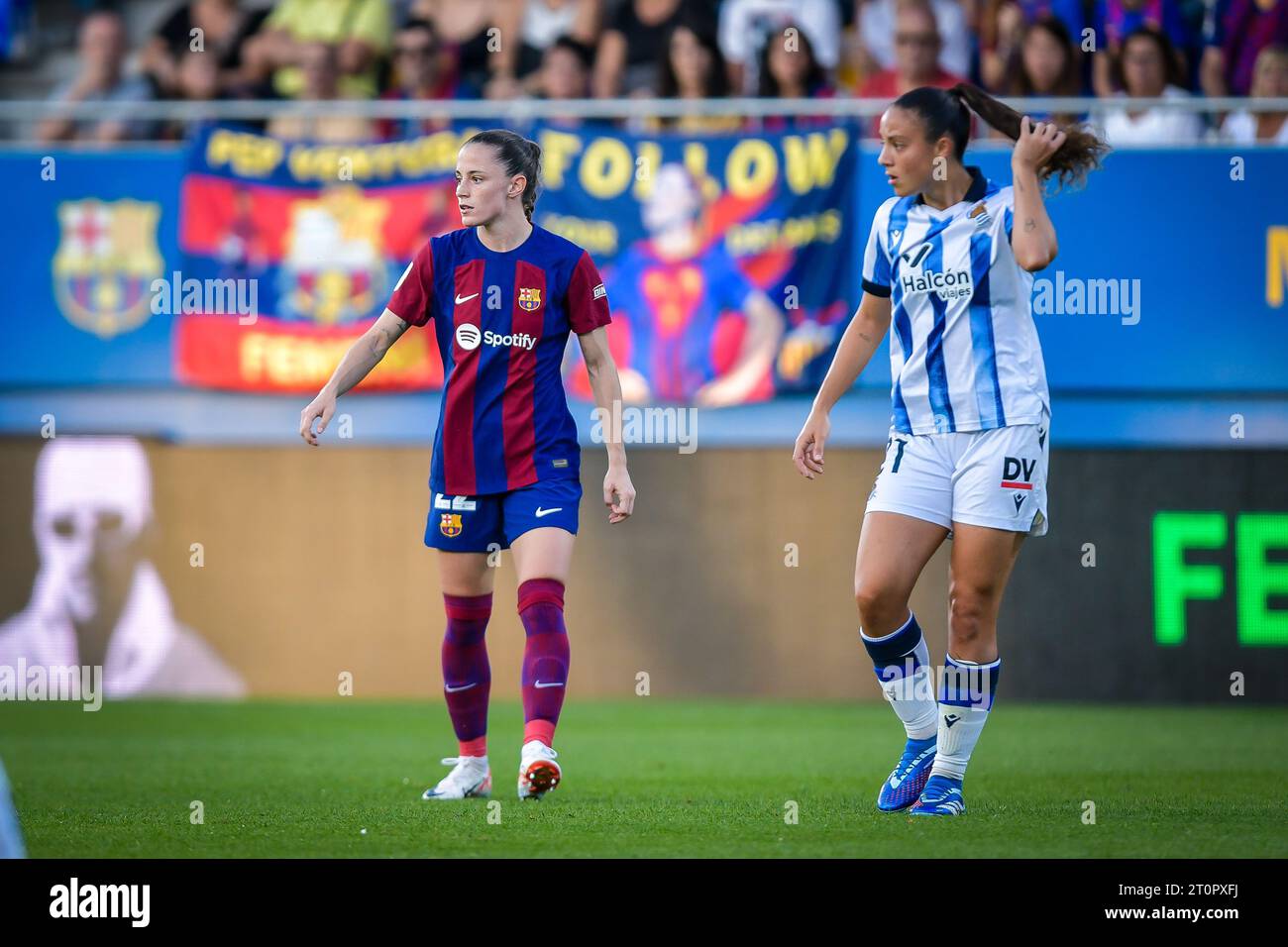 Barcelona, Spain. 08th Oct, 2023. Ona Batlle (FC Barcelona Fem) and ...