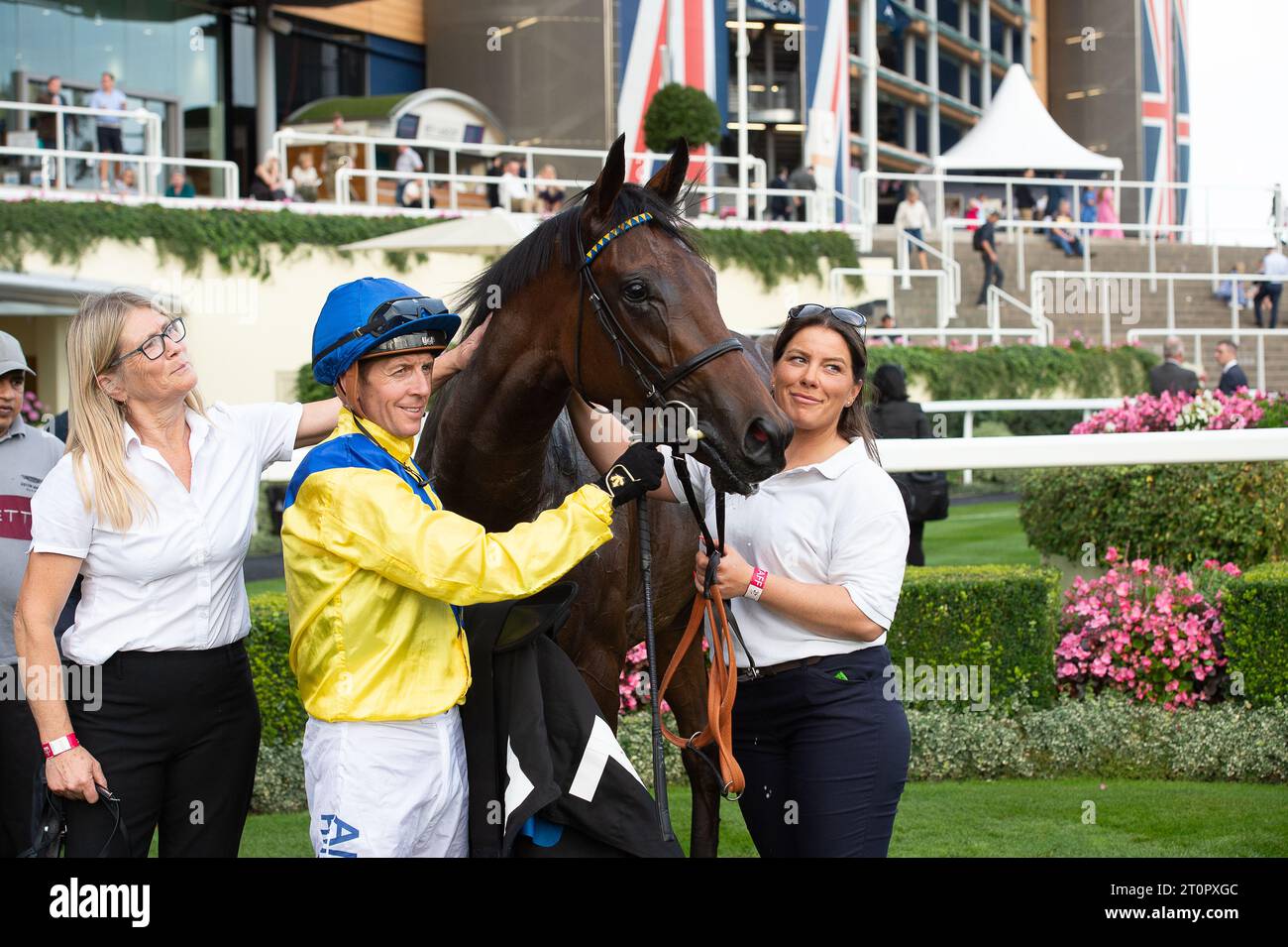 Ascot, Berkshire, UK. 7th October, 2023. Horse Cell Sa Beela ridden by ...