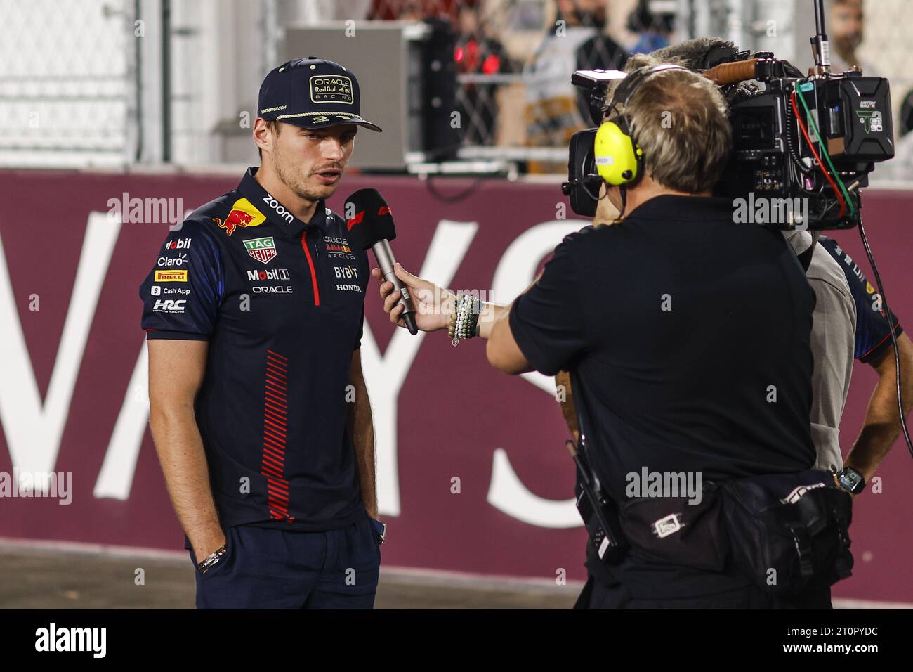 VERSTAPPEN Max (ned), Red Bull Racing RB19, portrait during the 2023 Formula 1 Qatar Grand Prix ...