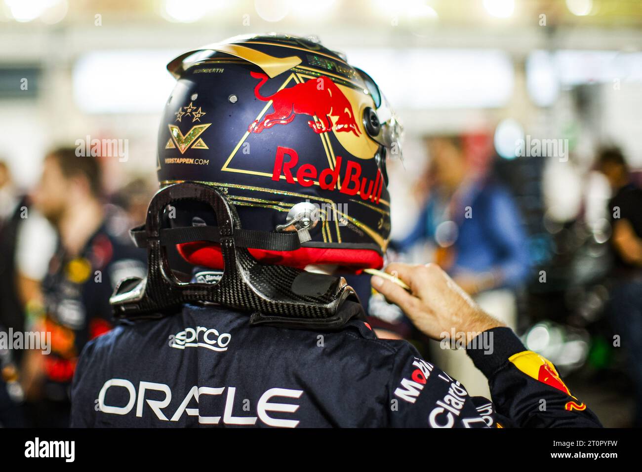 VERSTAPPEN Max (ned), Red Bull Racing RB19, portrait during the 2023 Formula 1 Qatar Grand Prix ...