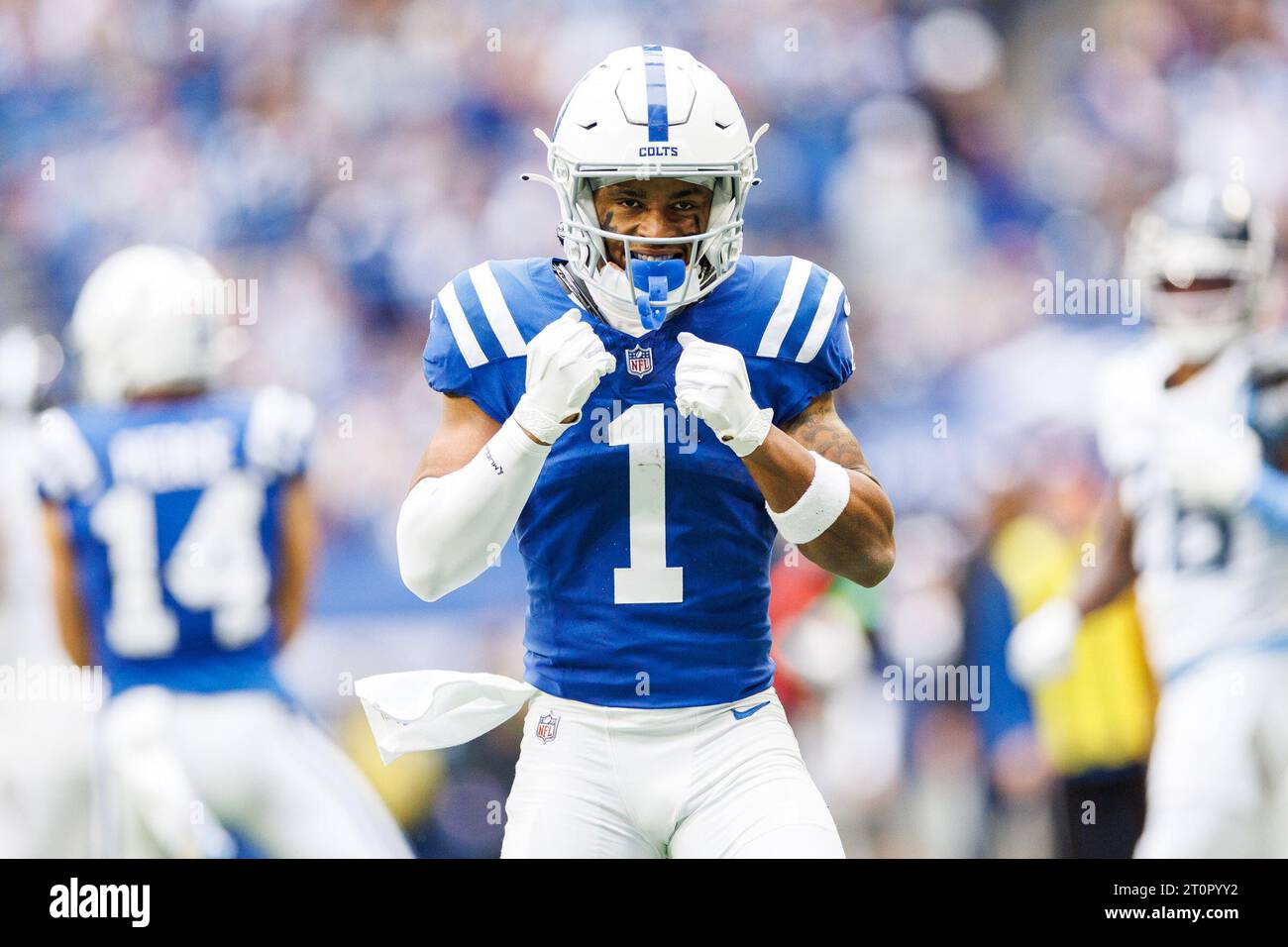 Indianapolis, Indiana, USA. 8th Oct, 2023. Indianapolis Colts wide ...