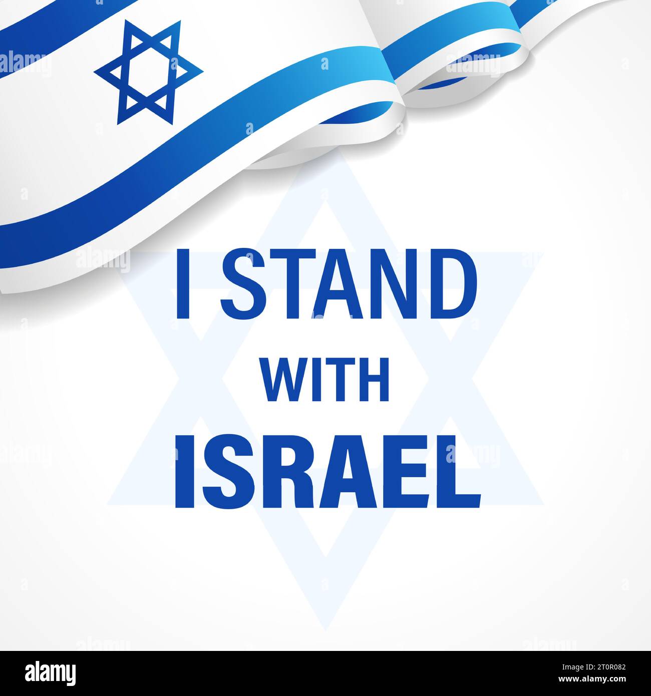 I stand with Israel. Patriotic 3d flag of country isolated on white ...