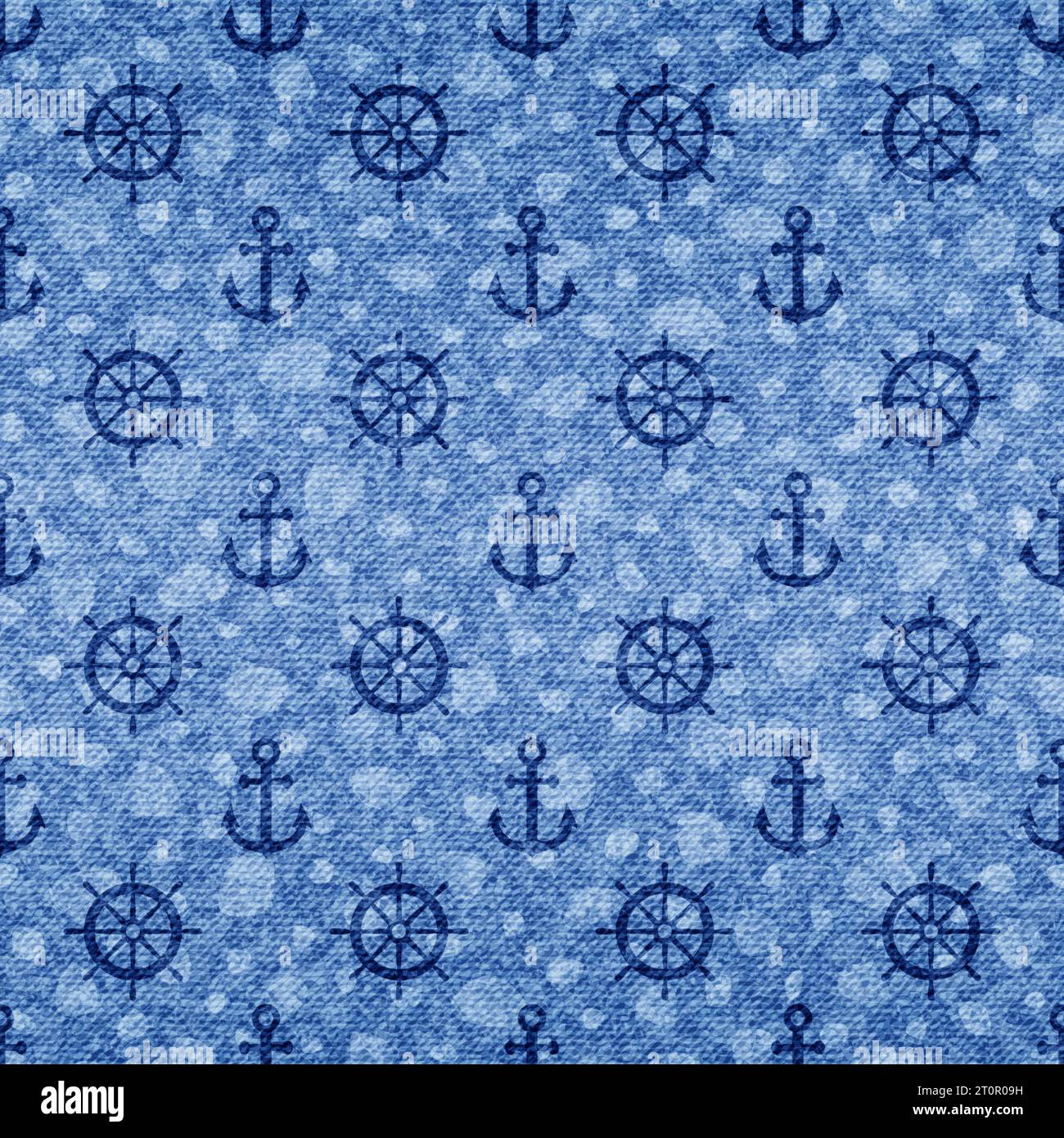 Anchor seamless pattern. Repeated anchors patern. Silhouette sail boat. Denim sailing maritime ...