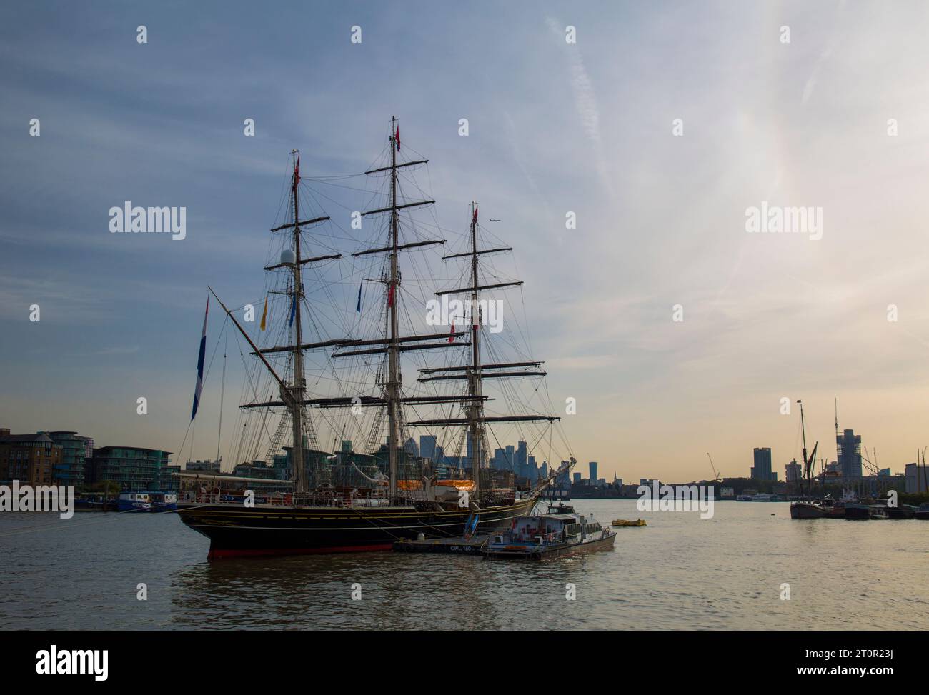 Three Masted Clipper Stad Amsterdam River Thames City of London England ...