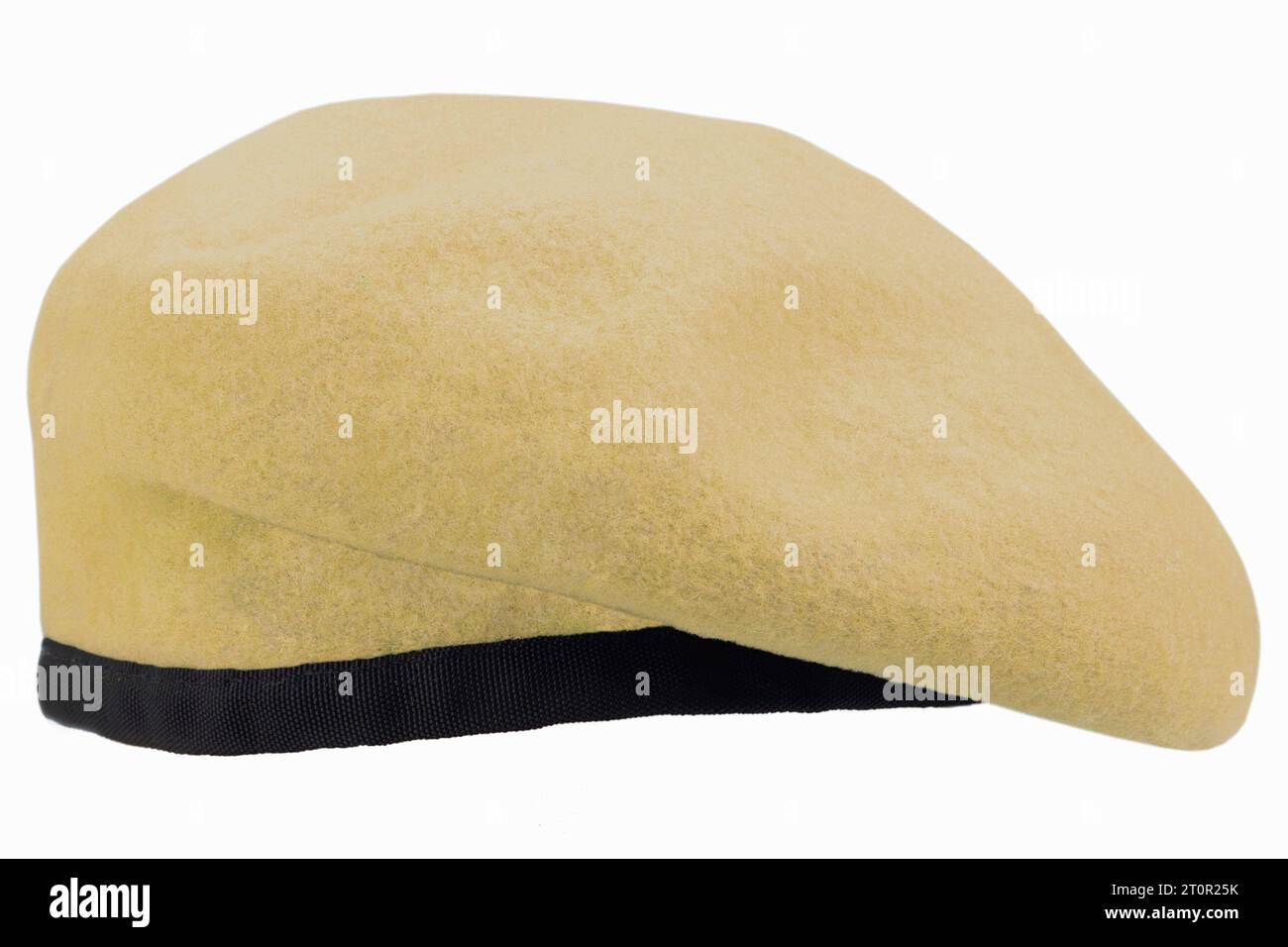 Army uniform tan colour beret isolated on white background Stock Photo ...