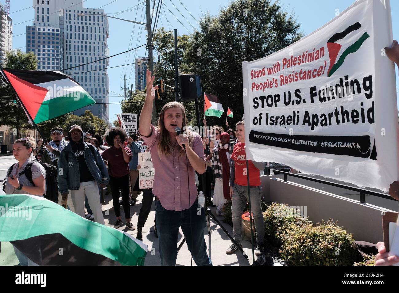Atlanta, Georgia, USA. 8th Oct, 2023. A group of pro-Palestine ...