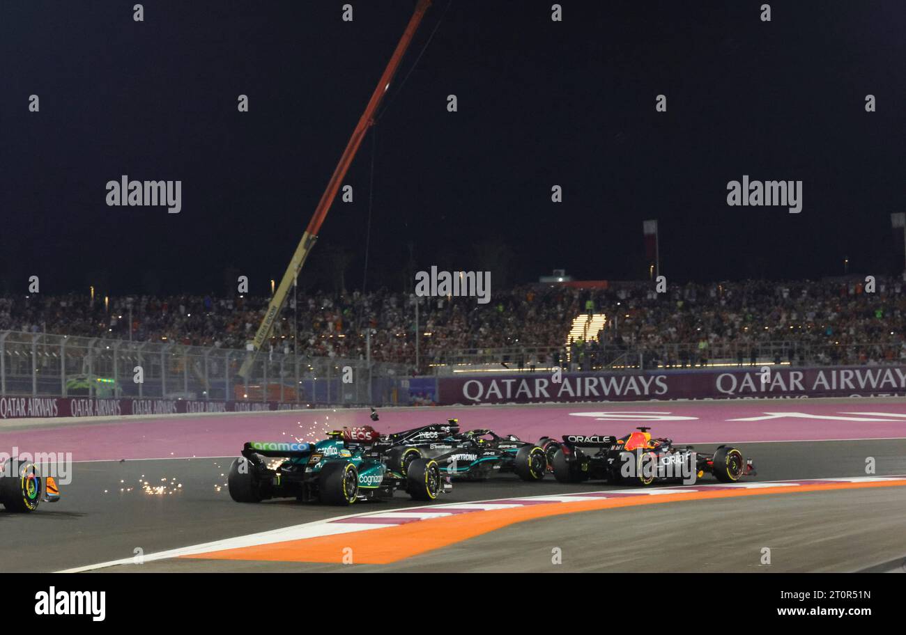 2023 qatar gp start crash hi-res stock photography and images - Alamy