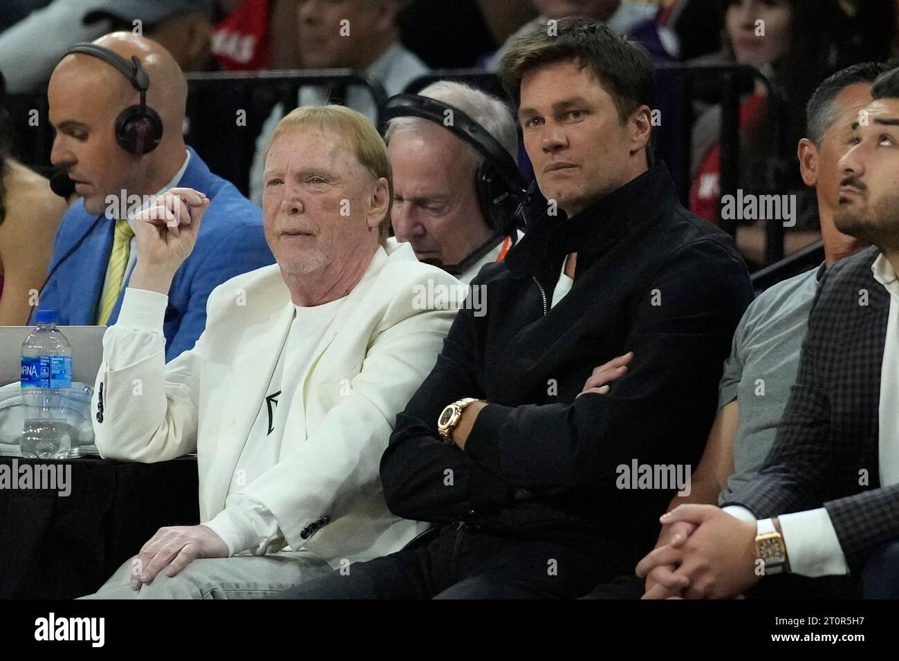 Mark Davis, left, owner of the Las Vegas Aces and Las Vegas Raiders ...