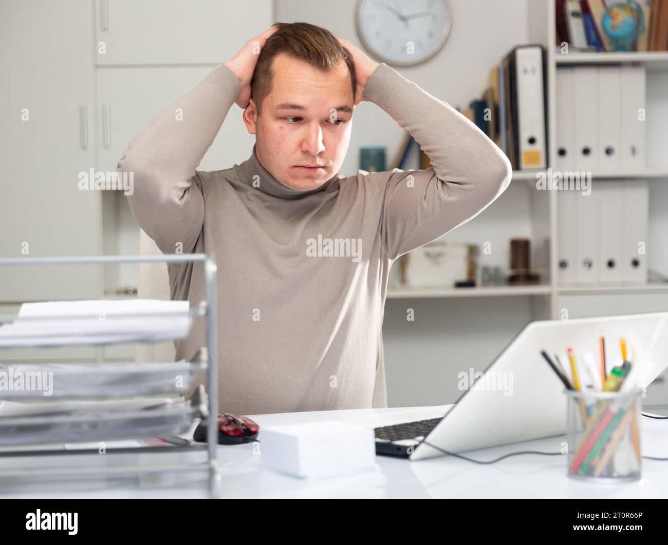 Portrait worried professional programmer hi-res stock photography and ...